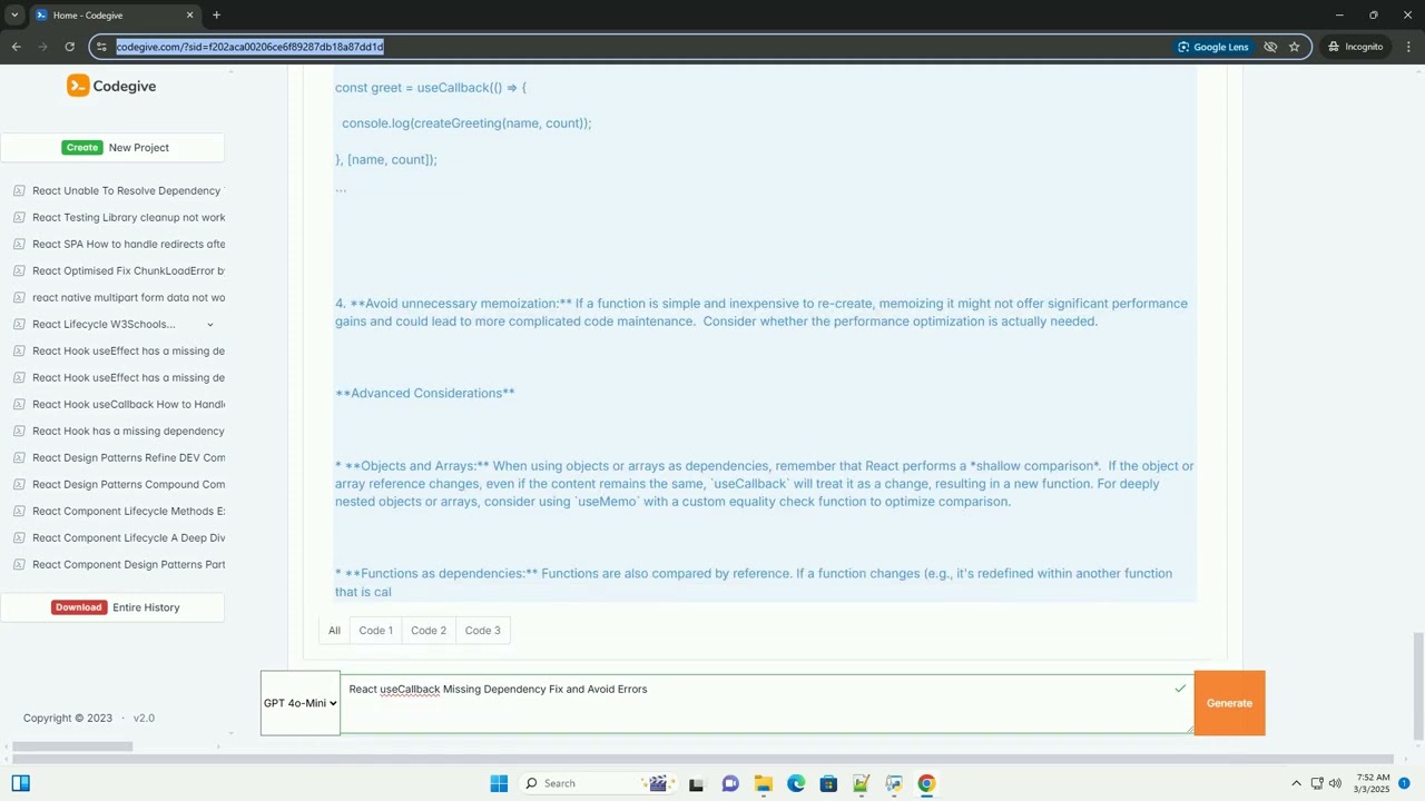 React useCallback Missing Dependency Fix and Avoid Errors