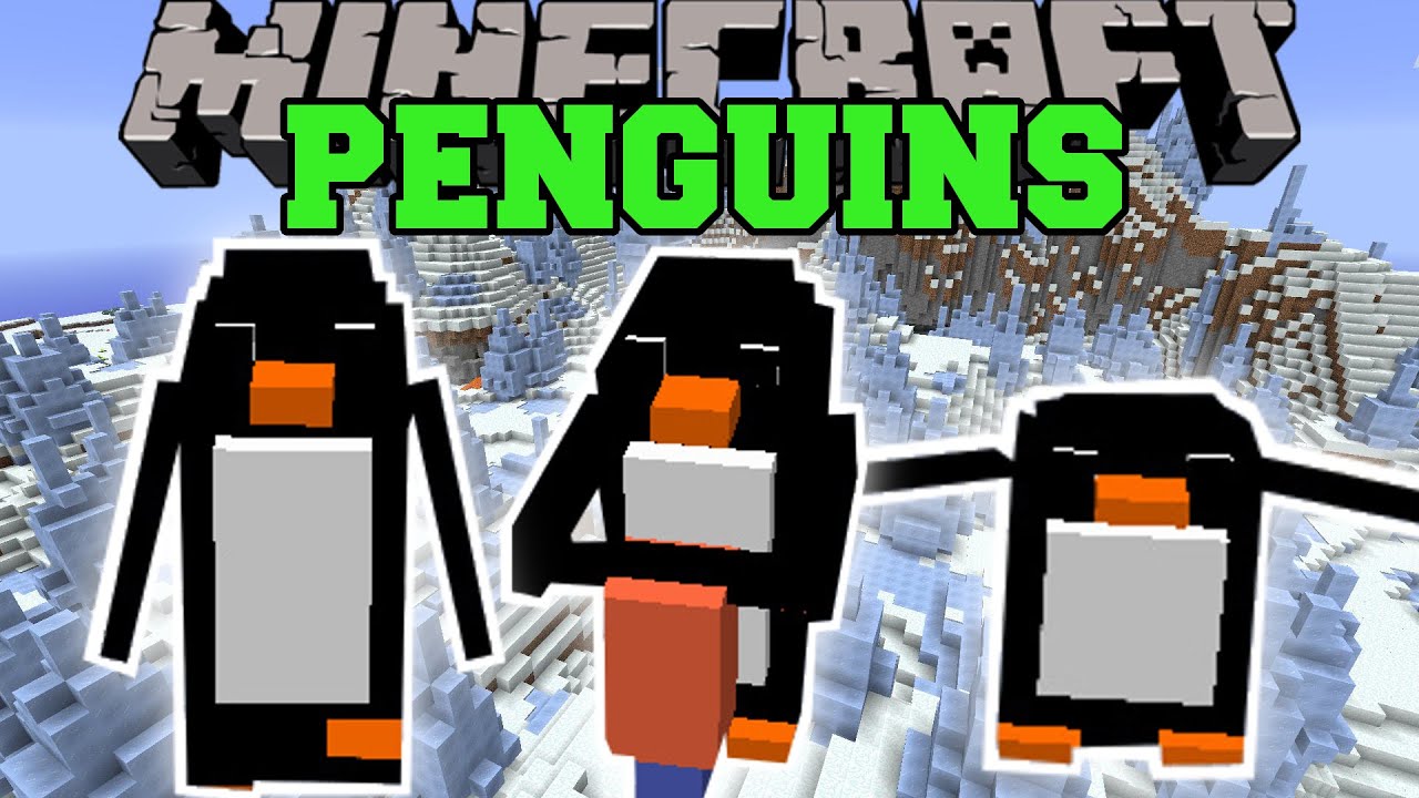 Minecraft: PENGUIN MOD (EXPLODING PENGUINS, DIGGER PENGUINS, MINING PENGUINS, & MORE!) Mod Showcase