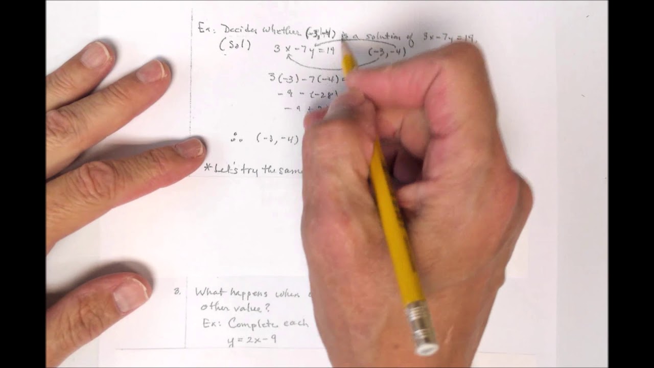Math 95  3 1  Linear Equations in Two Variables; The Rectangular Coordinate System