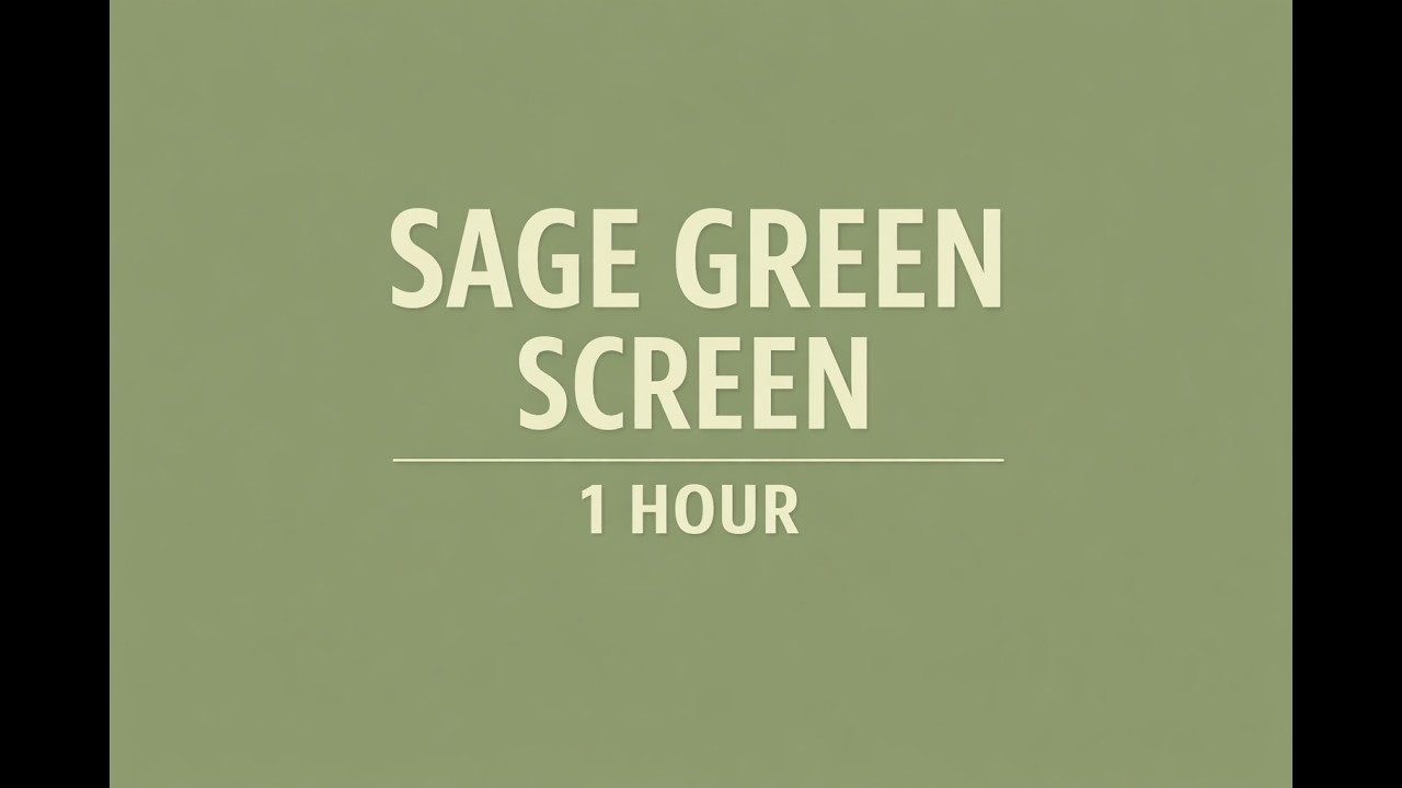 Sage Green Screen (1 Hour) | Relaxing 4K Ambient Background for Calm & Focus