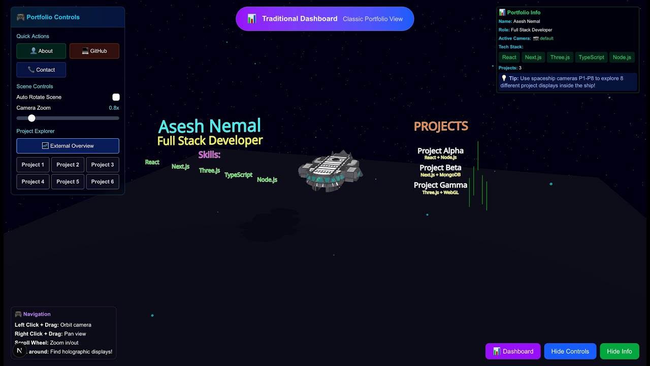 Modern Developer Portfolio with GitHub Panels & Animations