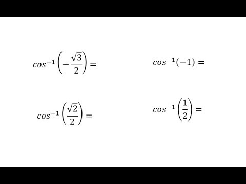 Evaluate Inverse Cosine Expressions Using the Unit Circle (Nice Values) | Math Help from ...