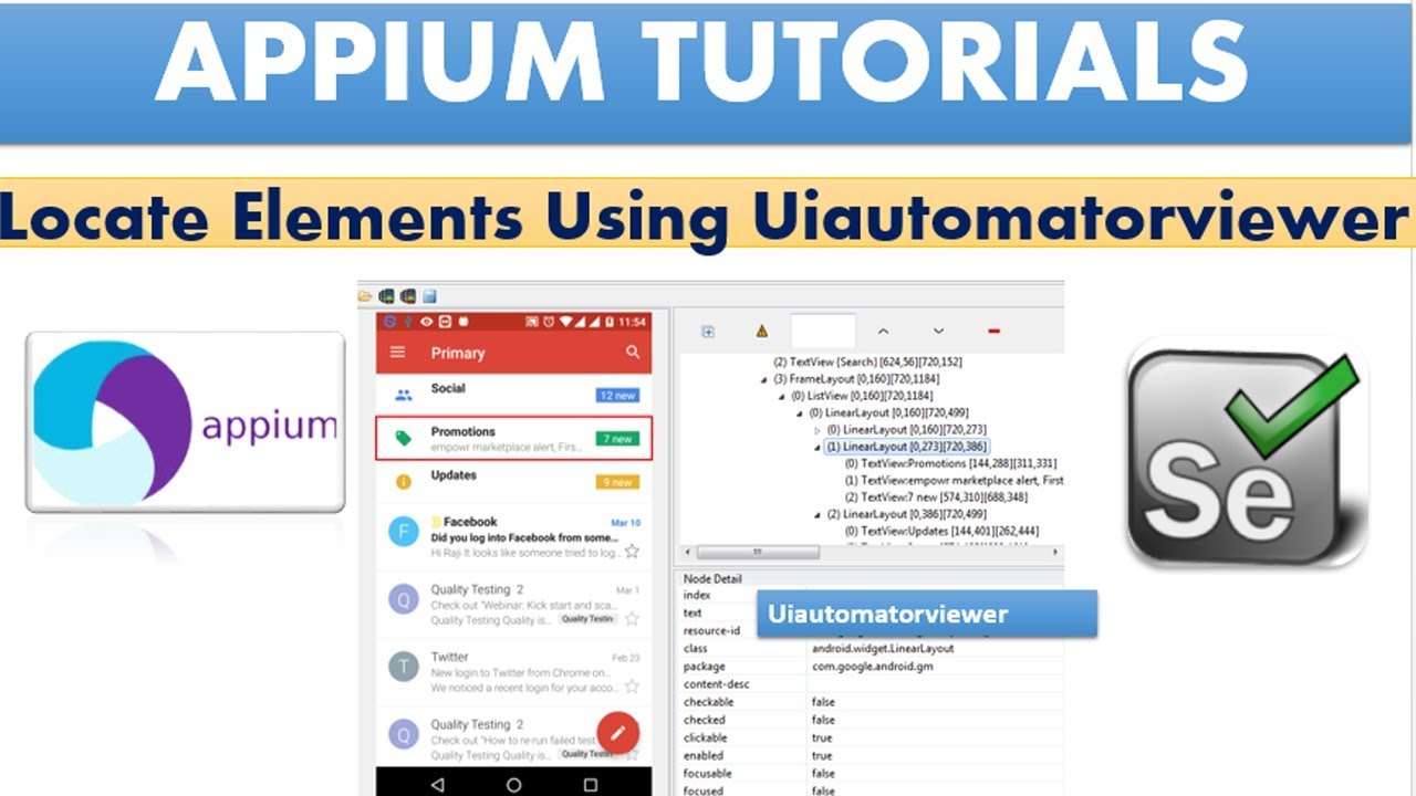 Appium Tutorial | Locate Elements Using UIAutomateViewer
