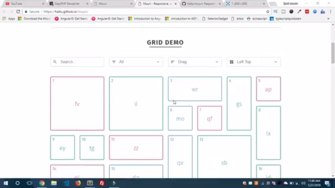 Muuri - Sortable and draggable grid layouts