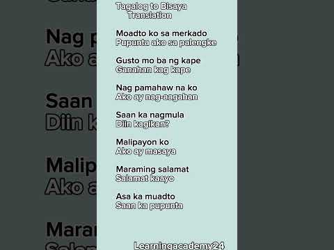 Tagalog to Bisaya translation #educationalonly #languagelearning #highlight #shorts #improveyourvoca