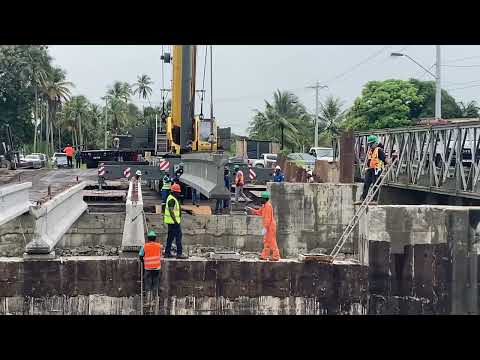 Installation of AASHTO Type III beams at the Golden Grove Bridge