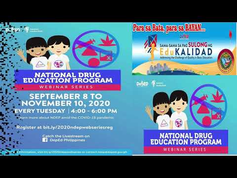 National Drug Education Program (NDEP) webinar series (September 8 to November 10, 2020)