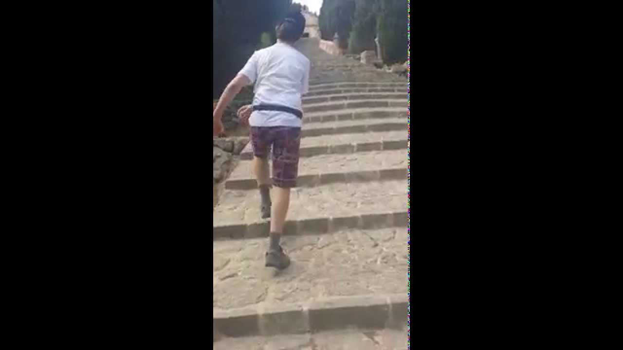 Pollença, climbing  the Calvari Steps (365 steps)