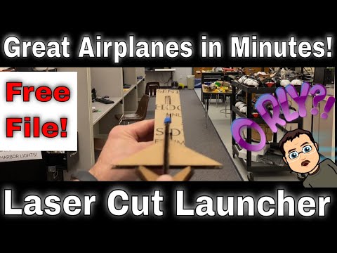 Laser Cut Launcher for Cardboard Jet v6 Free Vector Download - 3axis.co