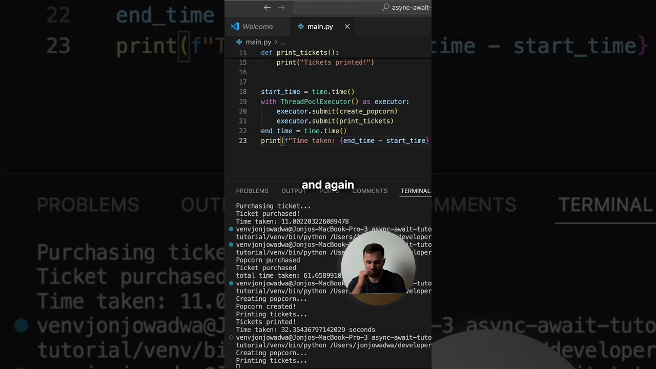 Speed Up Your Python Code with This Simple Trick. 👀 #python #threading #codingtips