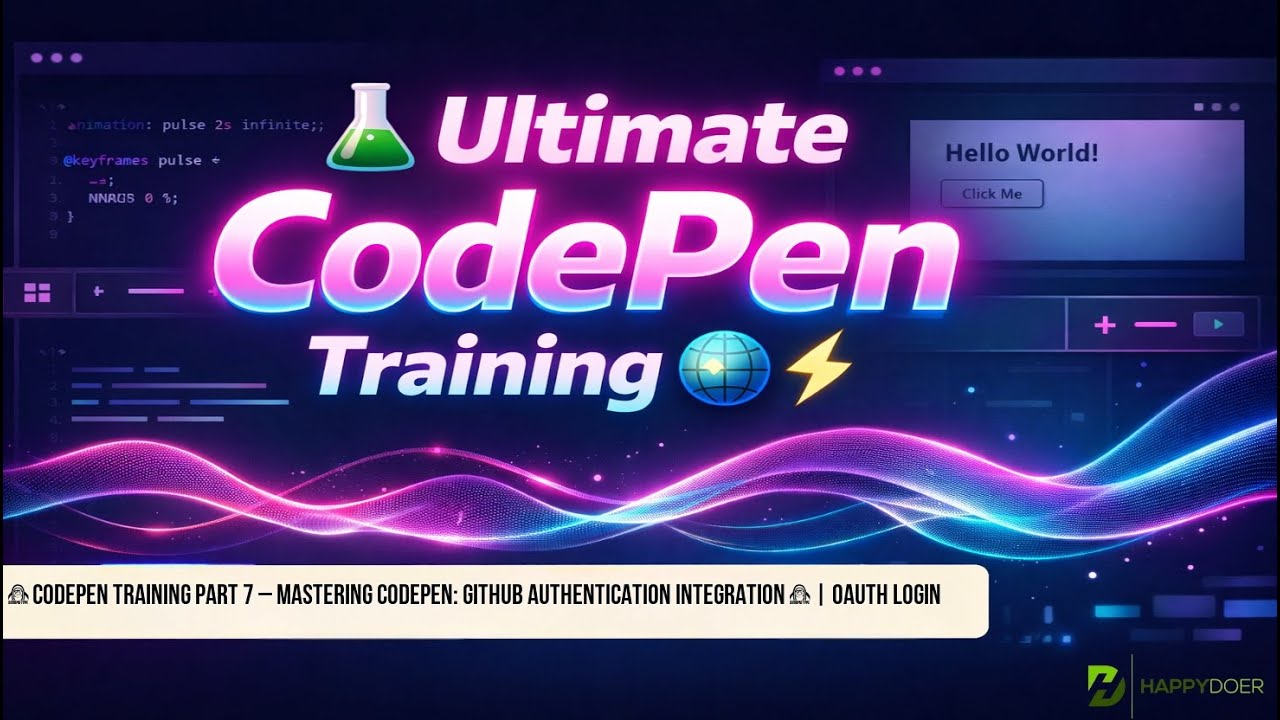 🔐 CodePen Training Part 7 – Mastering CodePen: GitHub Authentication Integration 🧑‍💻🔗