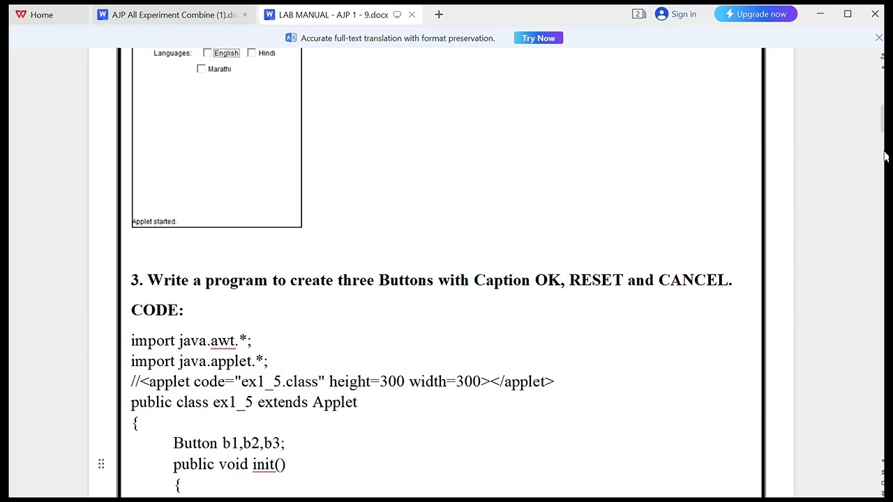 Advanced Java Programming   Exp 1