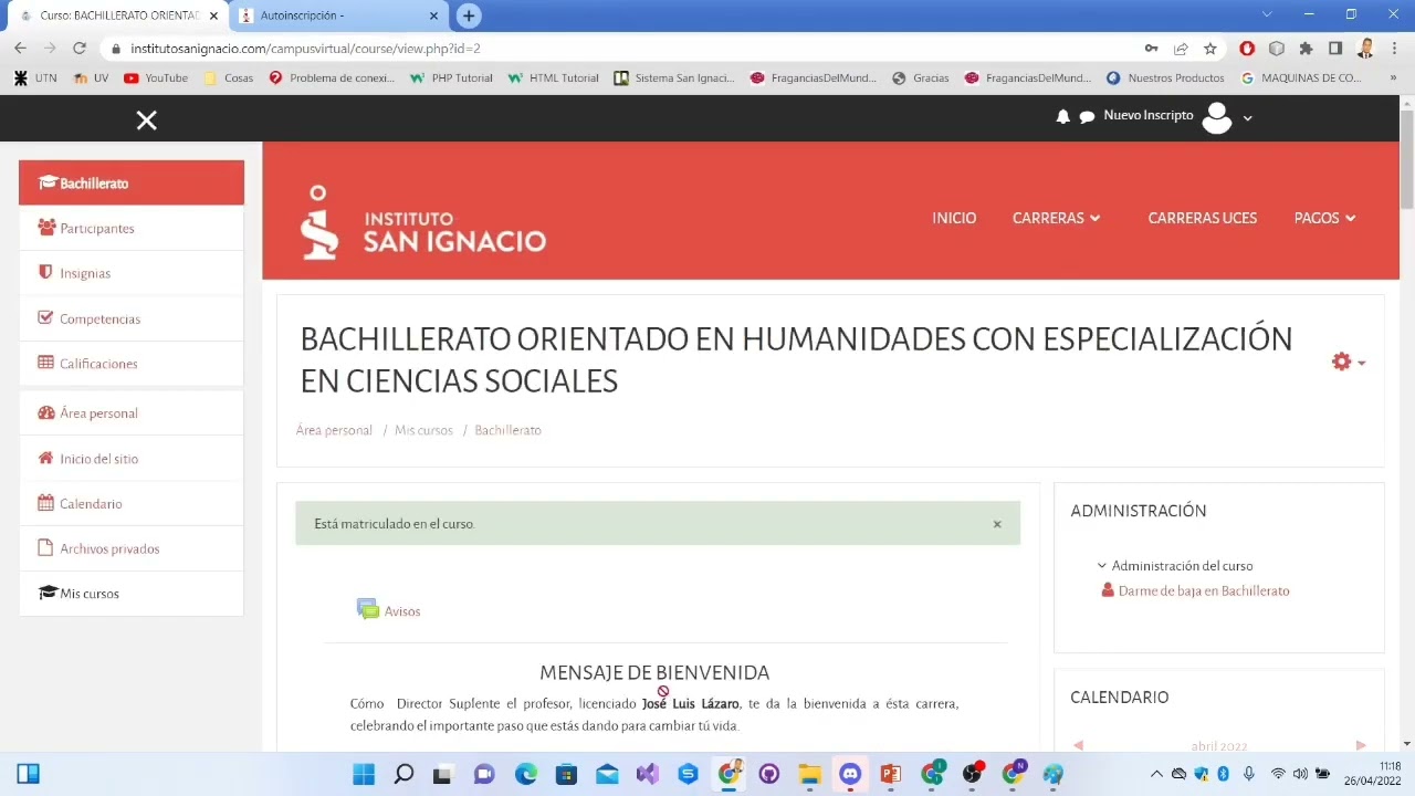 Uso de Campus Virtual estudiantes
