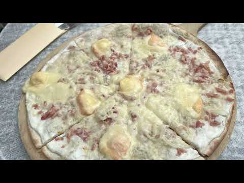 L Almandine Restaurant Colmar France with an Alsatian tarte flambee - May 29, 2024
