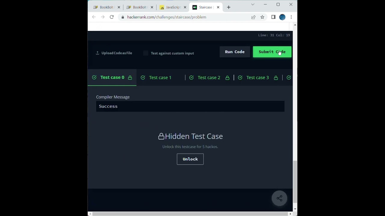 JavaScript Solution: Staircase on HackerRank