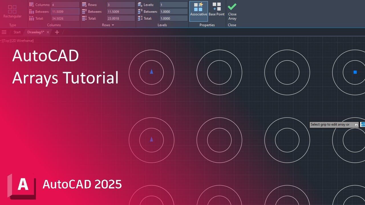 AutoCAD ARRAY Tutorial For BEGINNERS!