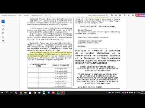 Resolución Superintendencia Nº 304 - 2024/ SUNAT cronograma DJ anual del Impuesto a la Renta 2024