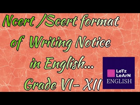 Ncert/Scert /Notice writing in English/Grade 6 to 12 Notice writing format /Explained in Tamil.