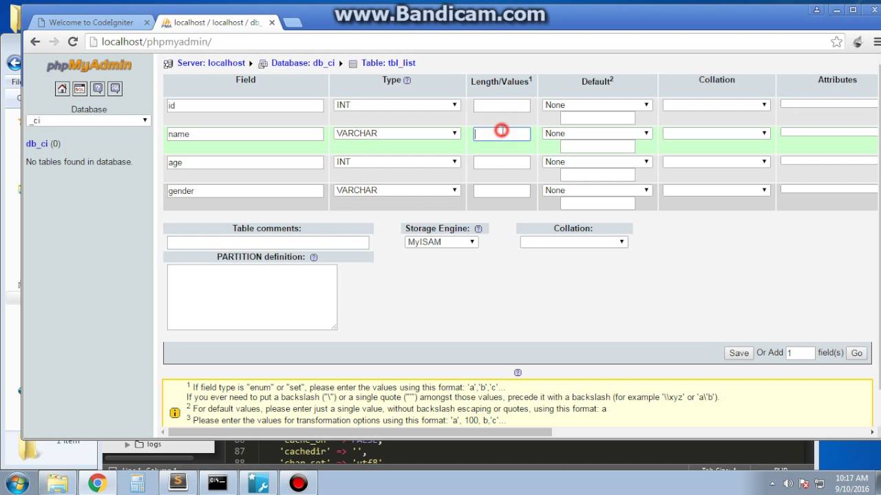 8 - Codeigniter connecting to mysql database