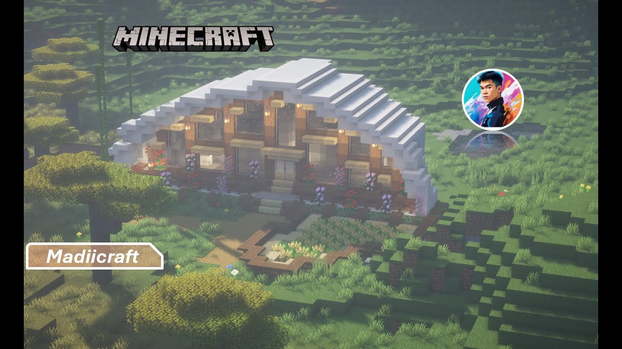 [ 🪓Minecraft Tutorial | How To Build a Crazy Survival Modern House ]🏡🗻 - Minecraft Builders