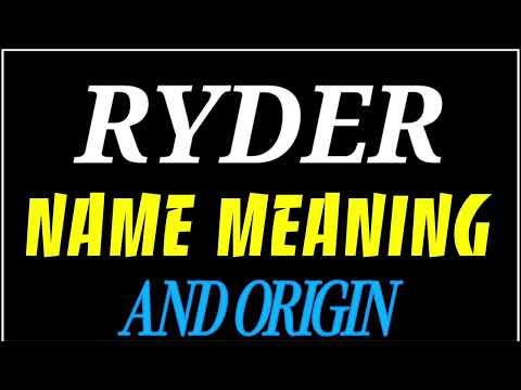 What does the name RYDER mean | RYDER meaning in english | Meaning of name RYDER