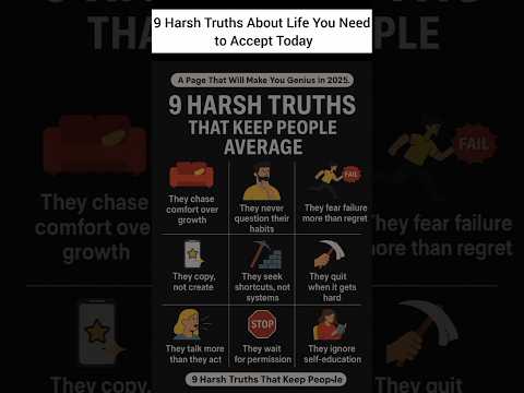 9 Harsh Truths About Life You Need to Accept Today #lifeadvice #lifelessons #viralvideo #shorts