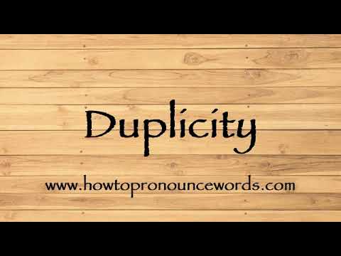 How To Pronounce Duplicity ? How To say Duplicity New Video