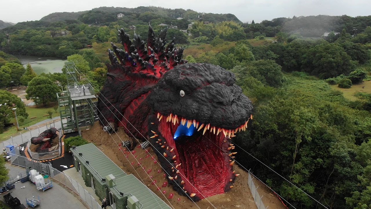 WATCH: People zipline into Godzilla's mouth in this park's newest ...