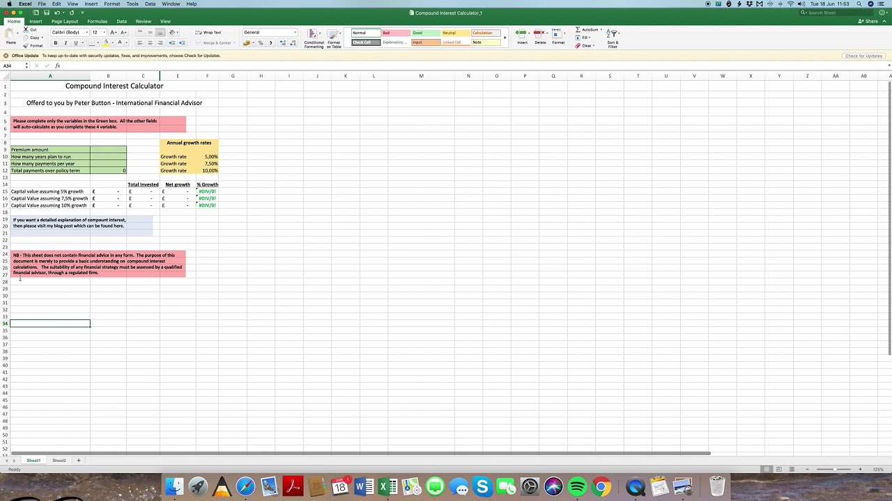 Compound Interest Calculator. FREE downloadable worksheet
