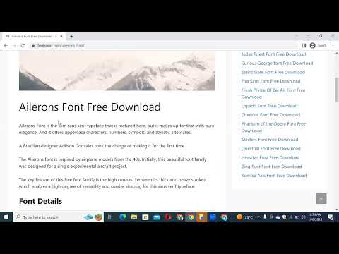 How to Download and Install Ailerons Font Free Download in Adobe Photoshop