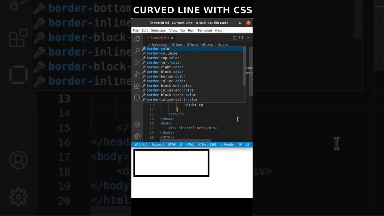 How to Make A Curved Line With HTML & CSS | #shorts #htmlcss