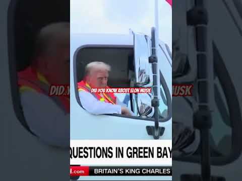 President Trump hold a press conference in garbage truck at Green Bay,Wisconsin.
