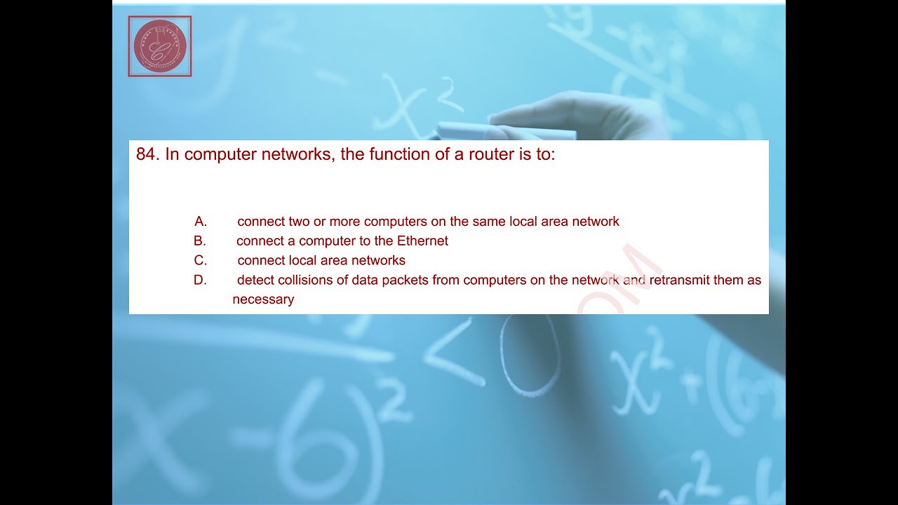 Computer Networks, Router, Real Time Solution 84 for FE Exam Mock Question Series 1