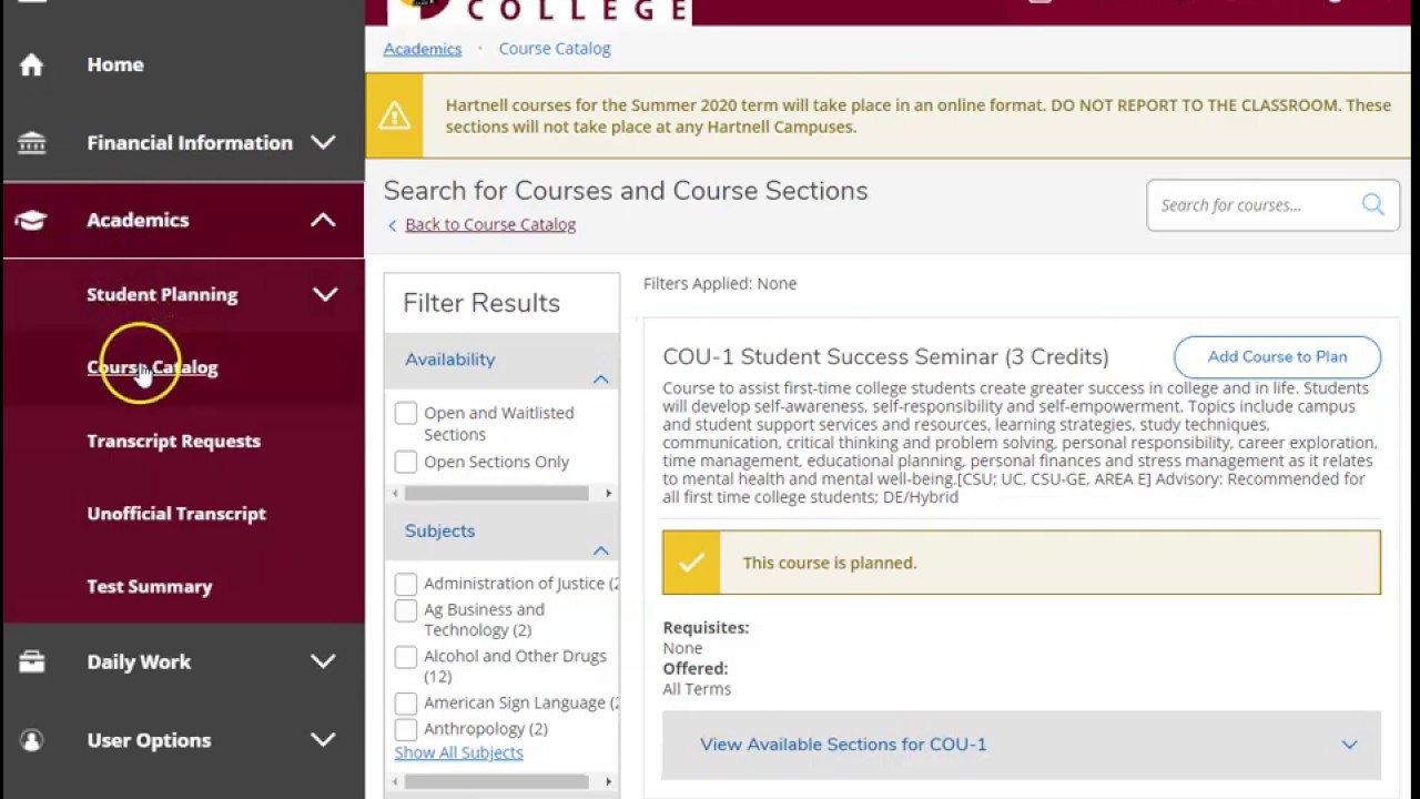 Student Ed Planner-Hartnell College