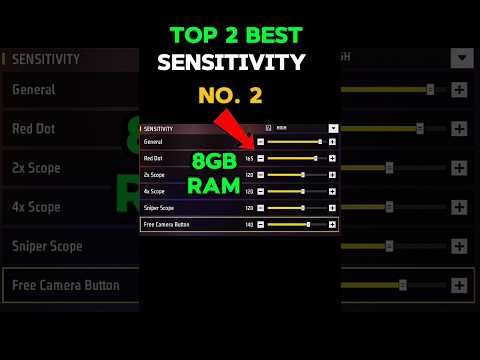 8GB RAM top 2 best sensitivity for free fire #freefire #shorts