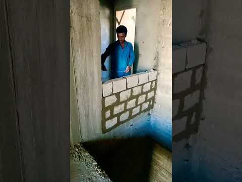 Block masonry work with rich mortar ratio used by skilled mason & labour #construction #mortar