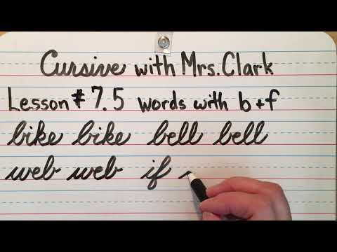 Cursive Lesson #7.5 Words with b & f