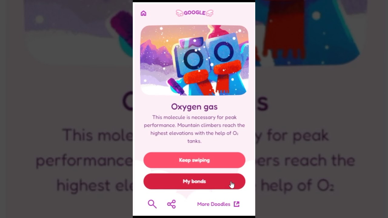 Google Doodle Valentine's Day Chemistry: Swiping with Oxygen