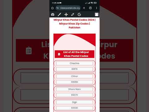 How to find the mirpur khas postal codes ?