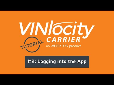 Logging into VINlocity Carrier | VINlocity Carrier Tutorials #2