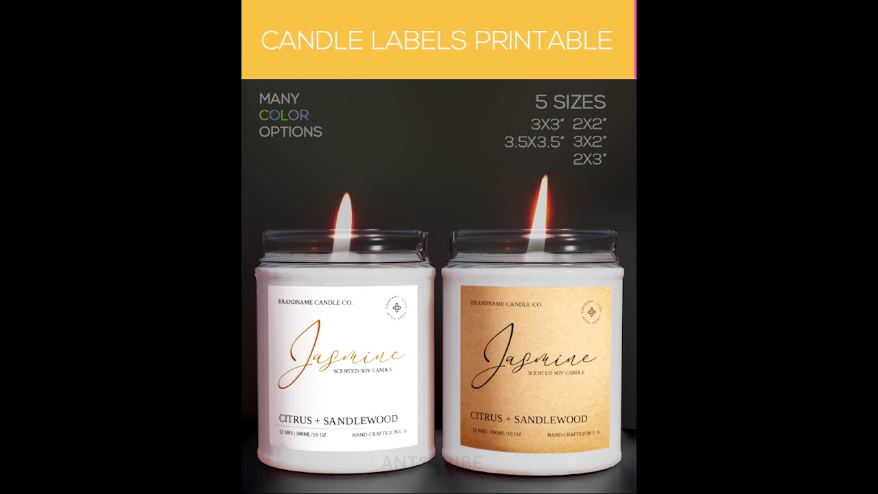 Cute Candle Label Template Printable | Jar Candle Label
