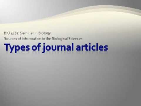 Types of Journal Articles