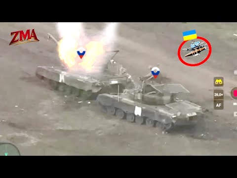 Precision Attack!! Ukrainian FPV Drone Pilots Blow up 4 Russian T-72 Main Battle Tank in the South