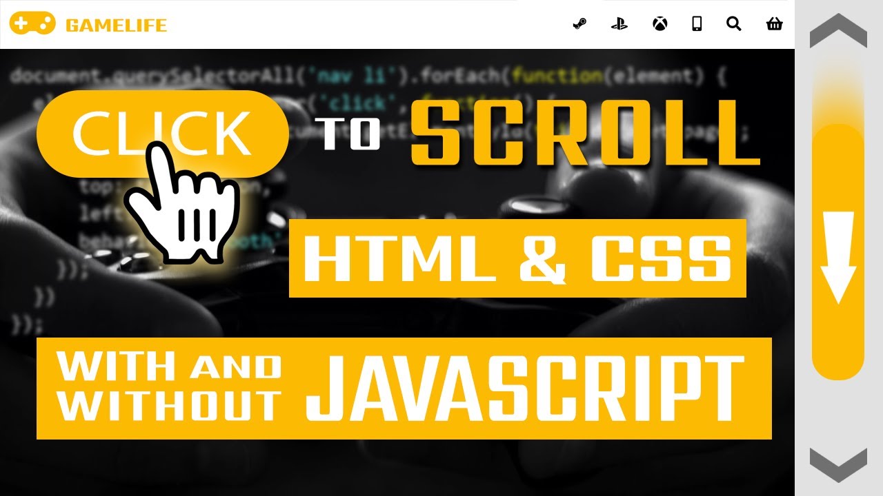 Click to scroll | HTML & CSS | With and without JavaScript