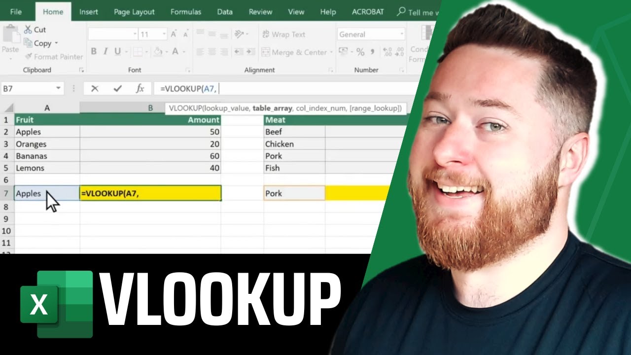 VLOOKUP in Excel example in UNDER 60 SECONDS!