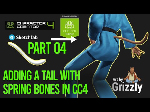 Adding a tail with spring bones to a Humanoid Cat Character | Character Creator 4 Tutorial - Part 04