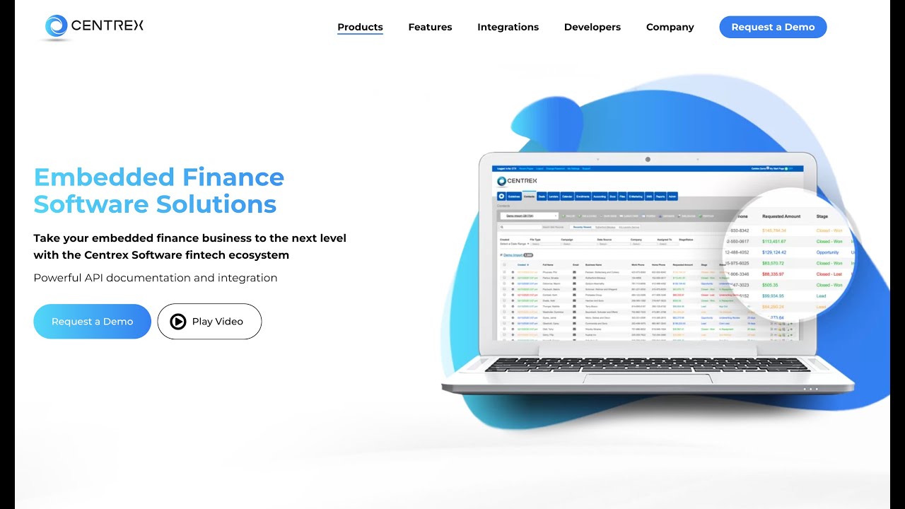 2026 Centrex Software Embedded Lending Demo