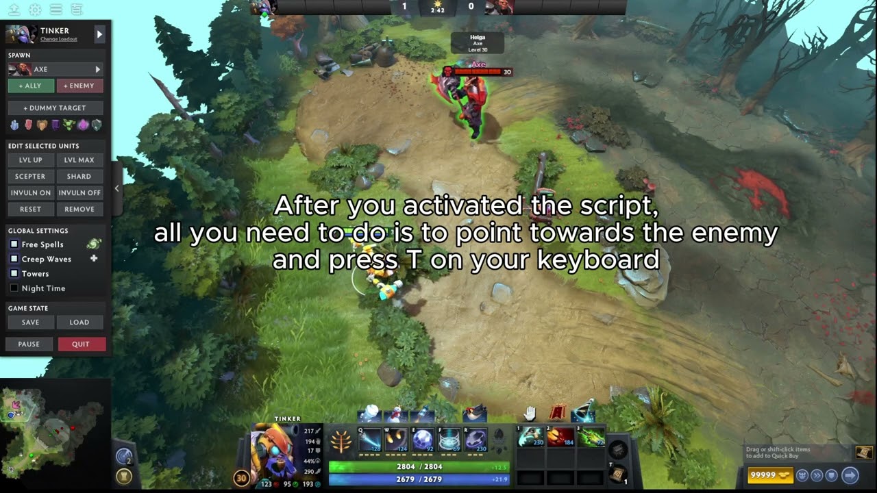 Dota 2 script for Tinker