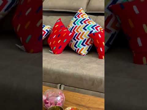 Living Room Arrangement with Colourful Cushions #shorts #homeinterior