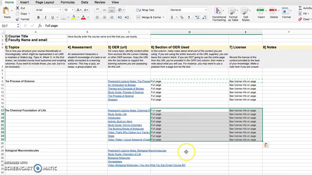 Mapping a Lumen Course